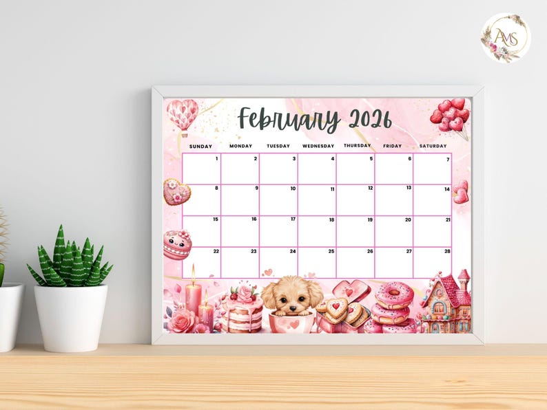 EDITABLE Fillable February 2026 Calendar, Cute Valentine Sweets Planner ...