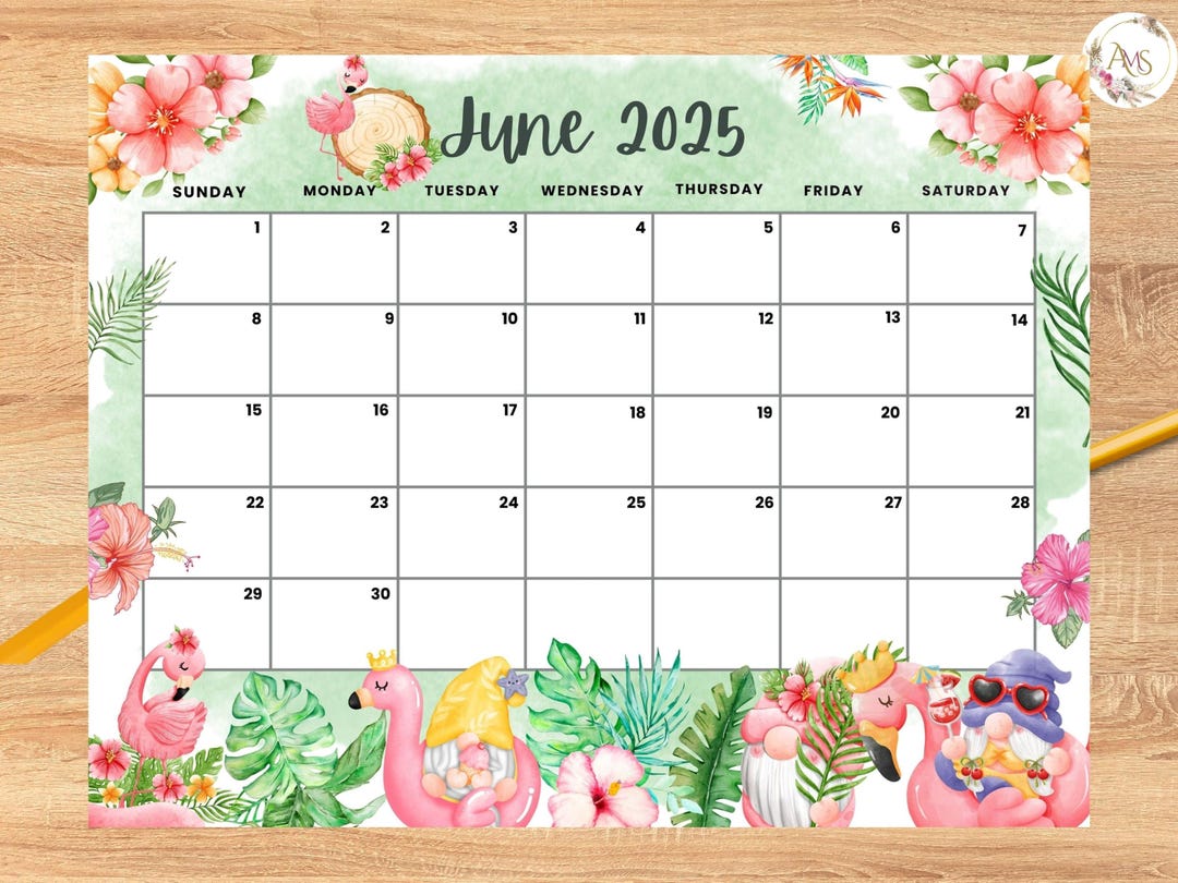 Editable June 2025 Calendar, Fun-filled Summer With Adorable Gnomes ...