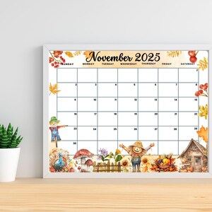 EDITABLE November 2025 Calendar, Happy Thanksgiving Planner With ...