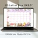 Editable April 2026 Calendar, Happy Easter With Cute Bunny, Printable ...