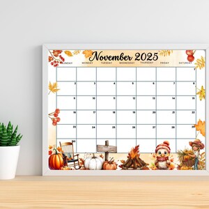Editable November 2025 Calendar, Thanksgiving Planner (printable PDF ...