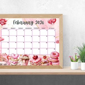 EDITABLE Fillable February 2026 Calendar, Valentine Sweets Planner With ...