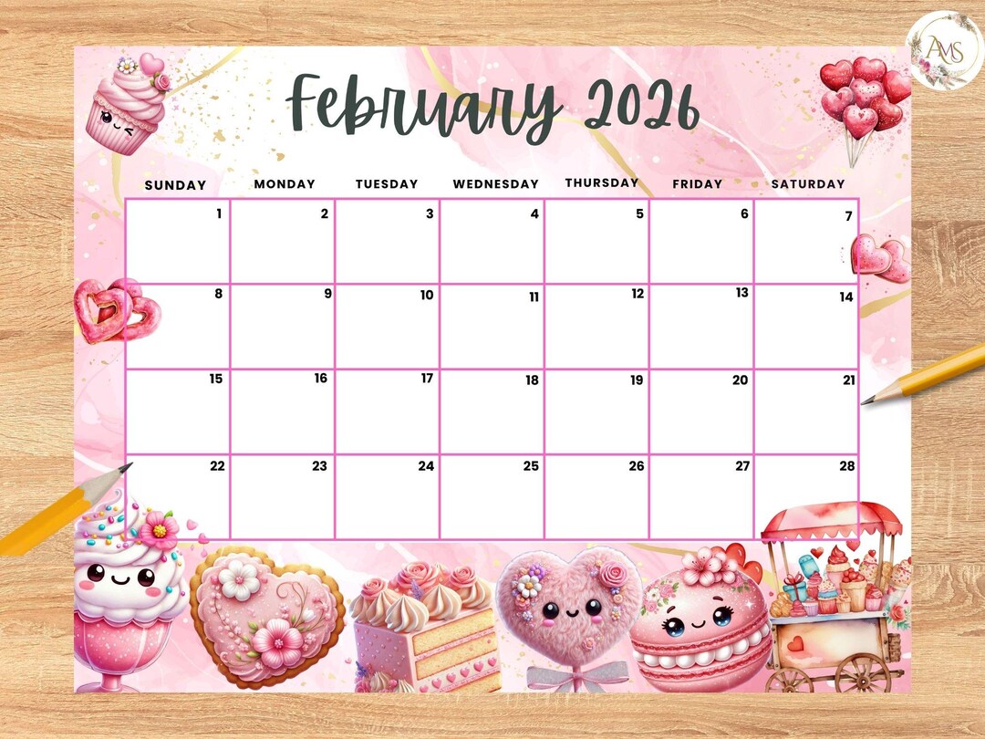 EDITABLE Fillable February 2026 Calendar, Valentine Planner , Printable ...