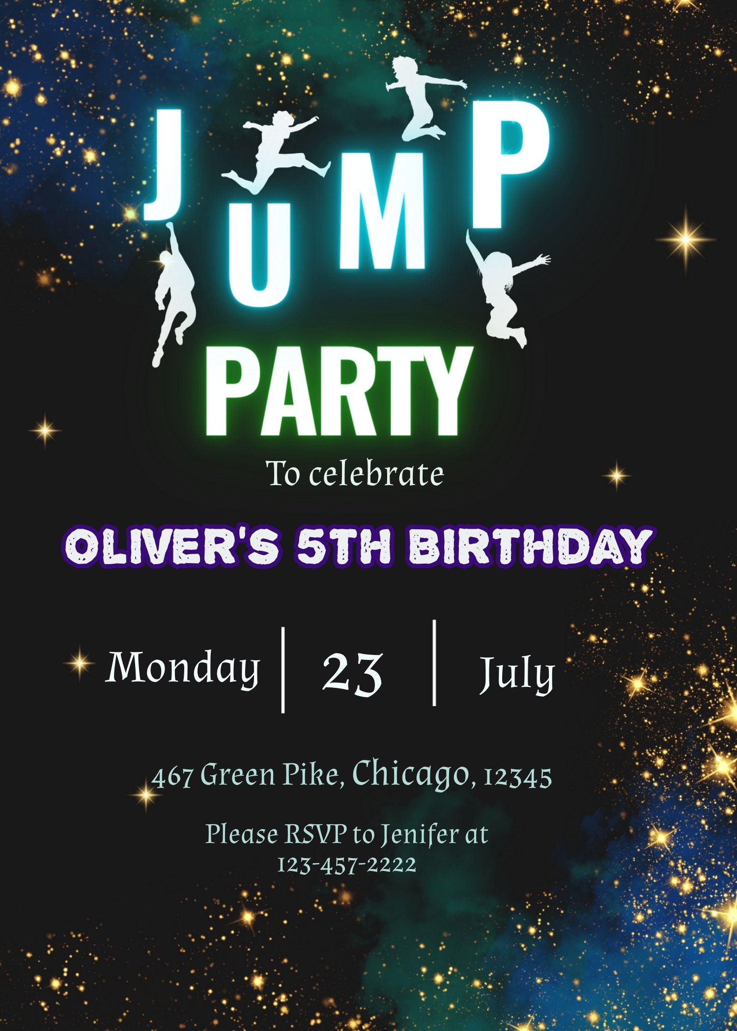 EDITABLE Trampoline Park Invitation, Trampoline Birthday, Trampoline ...