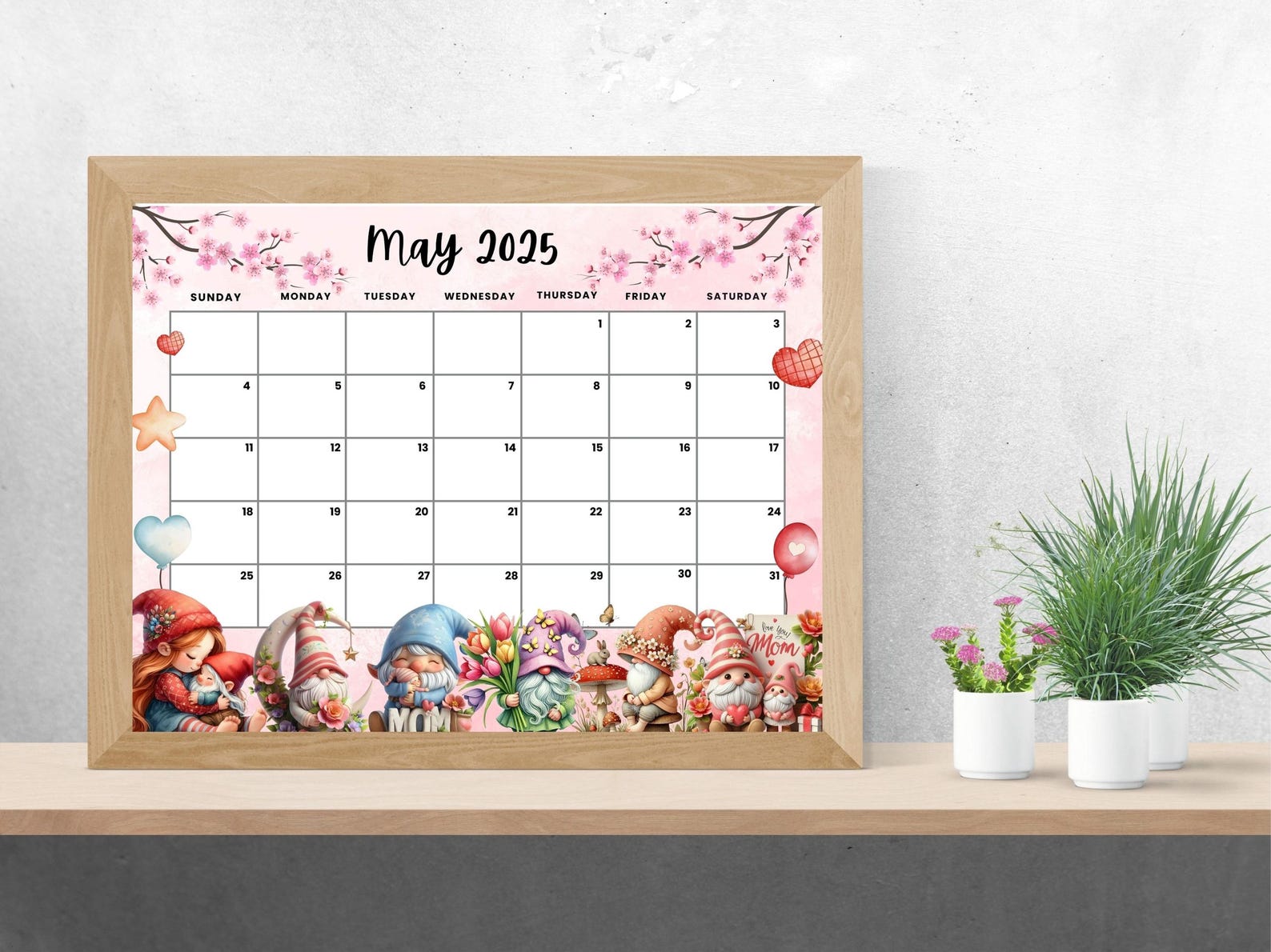 Editable May 2025 Calendar, Cute Mother's Day Planner, Printable ...