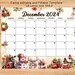 EDITABLE December 2024 Christmas Theme Calendar With Snowman, Christmas ...