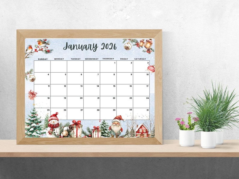 EDITABLE Fillable January 2026 Calendar, Winter Snowman Planner ...