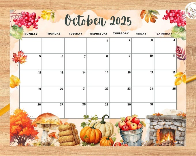 Editable Fillable October 2025 Calendar for Spooky Happy Halloween ...