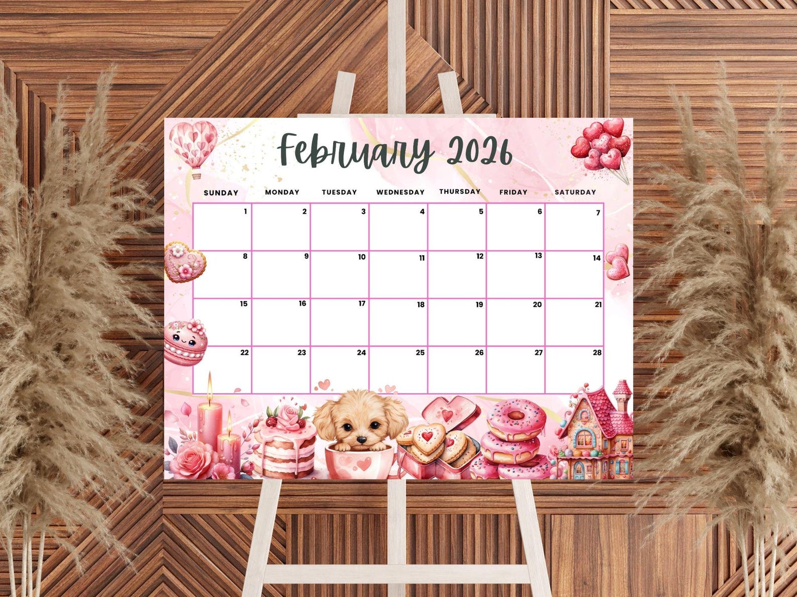 EDITABLE Fillable February 2026 Calendar, Cute Valentine Sweets Planner ...