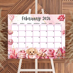 EDITABLE Fillable February 2026 Calendar, Cute Valentine Sweets Planner ...