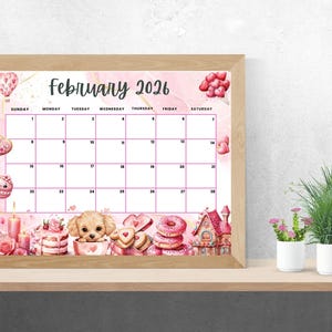 EDITABLE Fillable February 2026 Calendar, Cute Valentine Sweets Planner ...