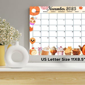 EDITABLE November 2025 Calendar, Happy Thanksgiving Planner, Sweet ...