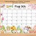 Editable May 2025 Calendar,spring Flowers With Cute Gnomes Planner ...