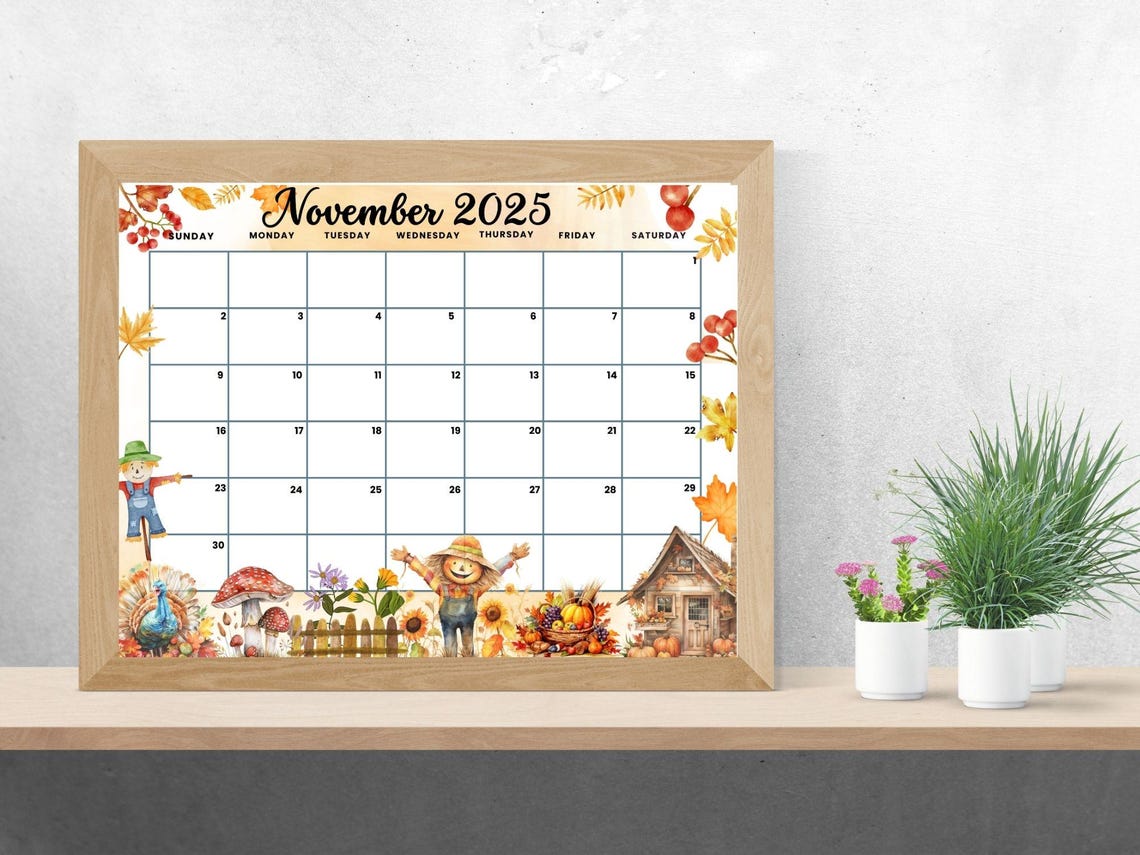 EDITABLE November 2025 Calendar, Happy Thanksgiving Planner With ...