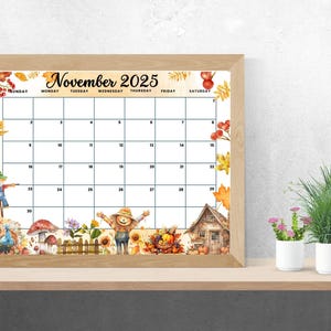 EDITABLE November 2025 Calendar, Happy Thanksgiving Planner With ...