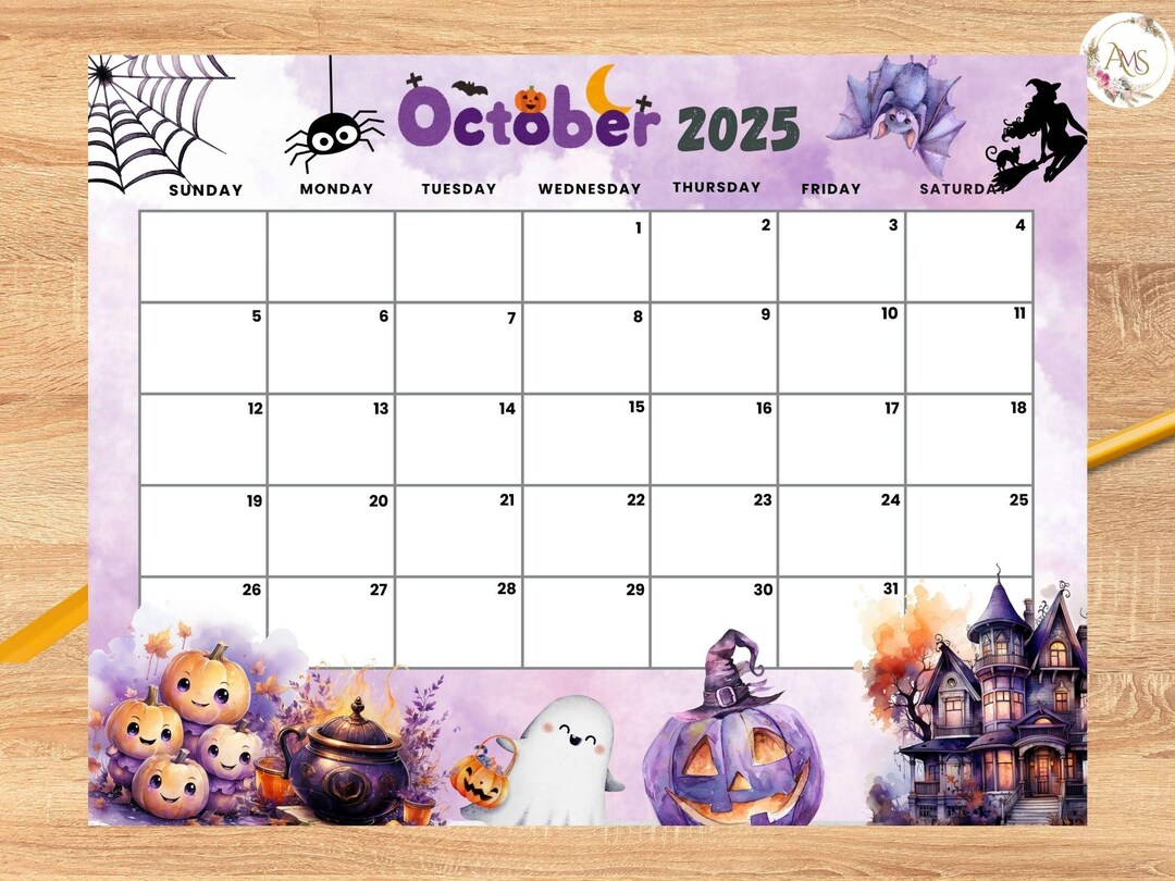 EDITABLE Fillable October 2025 Calendar,spooky Halloween Planner With ...