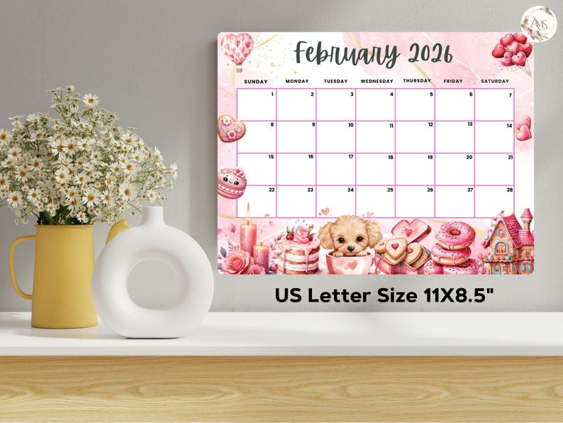 EDITABLE Fillable February 2026 Calendar, Cute Valentine Sweets Planner ...