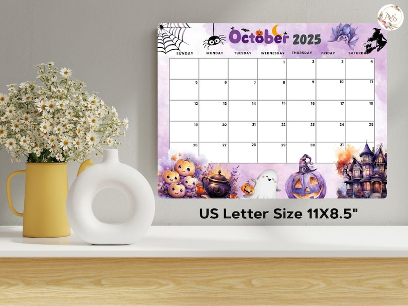 EDITABLE Fillable October 2025 Calendar,spooky Halloween Planner With ...