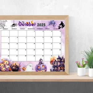 October 2025 Halloween Calendar, Spooky Pumpkins, Ghosts (editable PDF ...