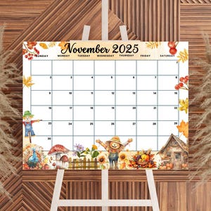 EDITABLE November 2025 Calendar, Happy Thanksgiving Planner With ...