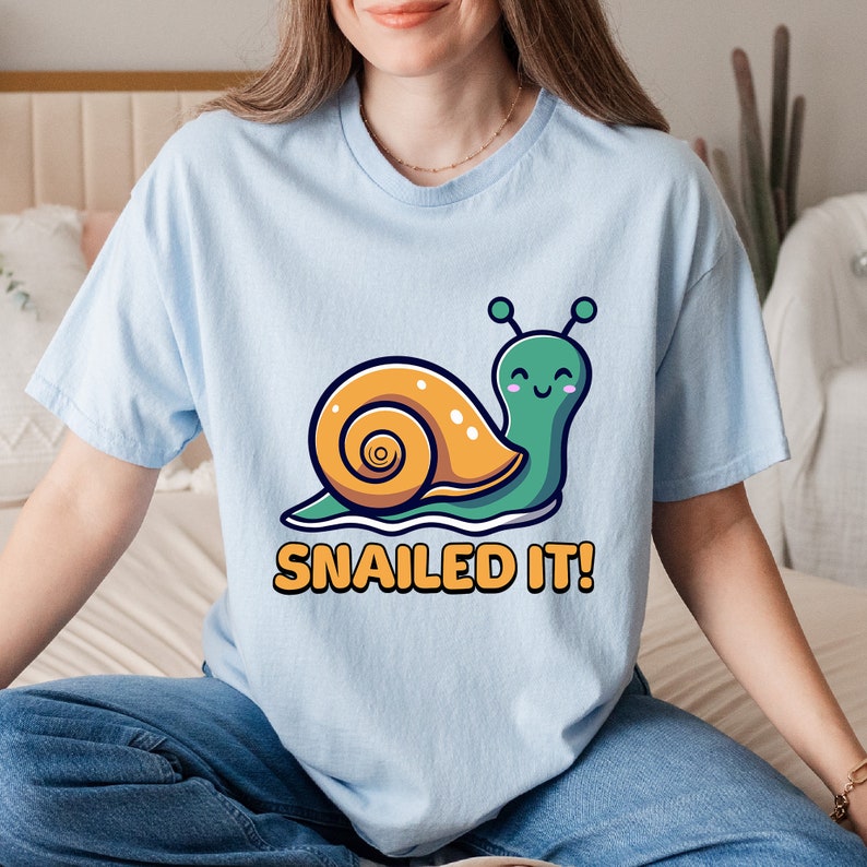 Cute Snail Pun Shirt, Snailed It Shirt, Kawaii Snails, Punny T-shirt ...