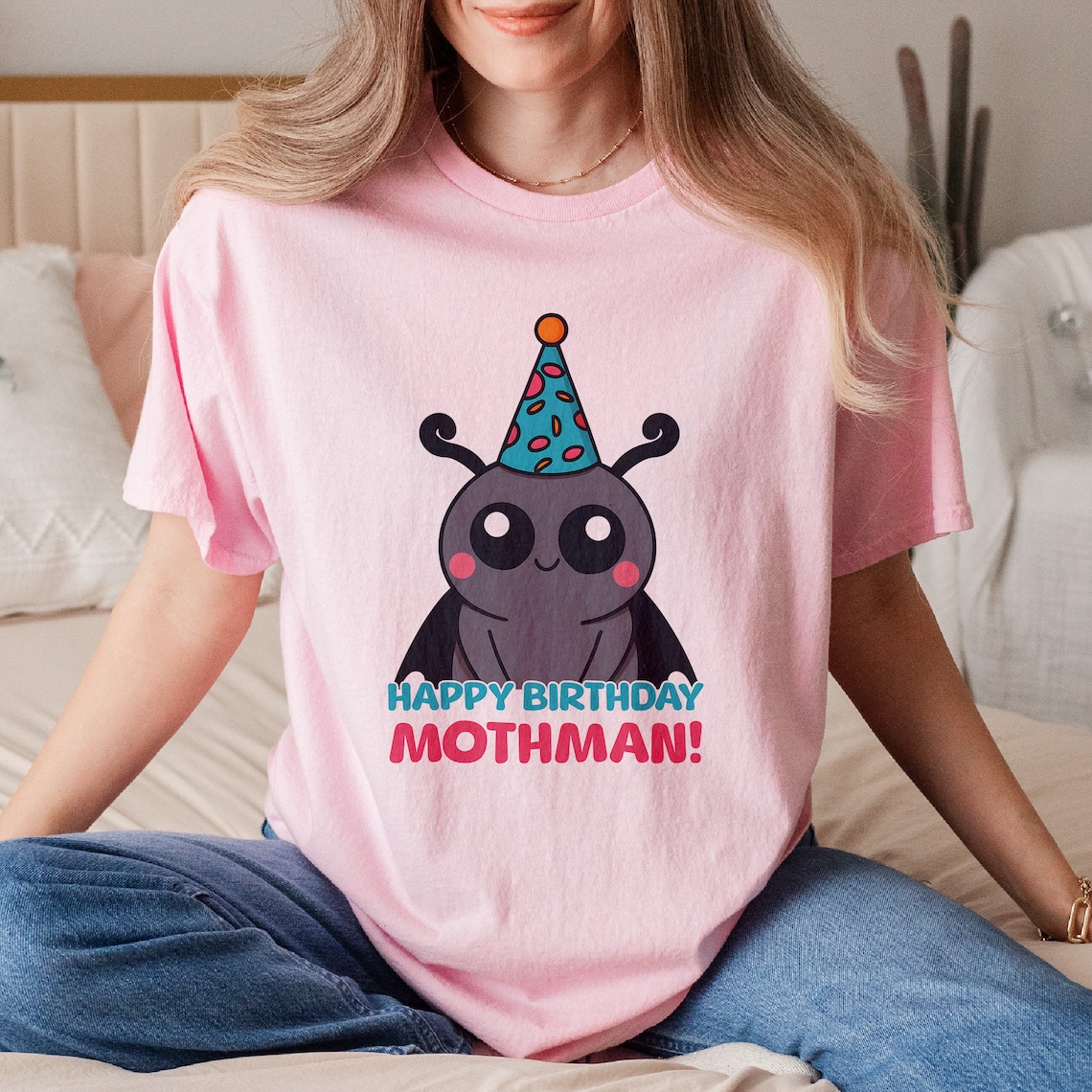 Cute Mothman Shirt, Happy Birthday Mothman, Kawaii Mothman, Punny T ...