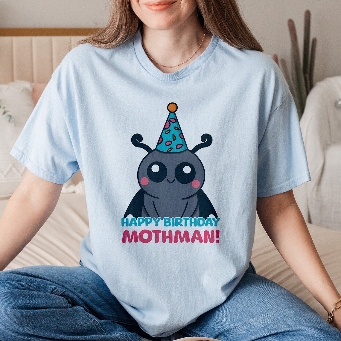 Cute Mothman Shirt, Happy Birthday Mothman, Kawaii Mothman, Punny T ...