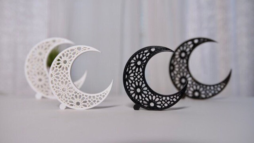 Crescent Moon Stand, Islamic Home Decor, Geometric Pattern, Ornaments ...