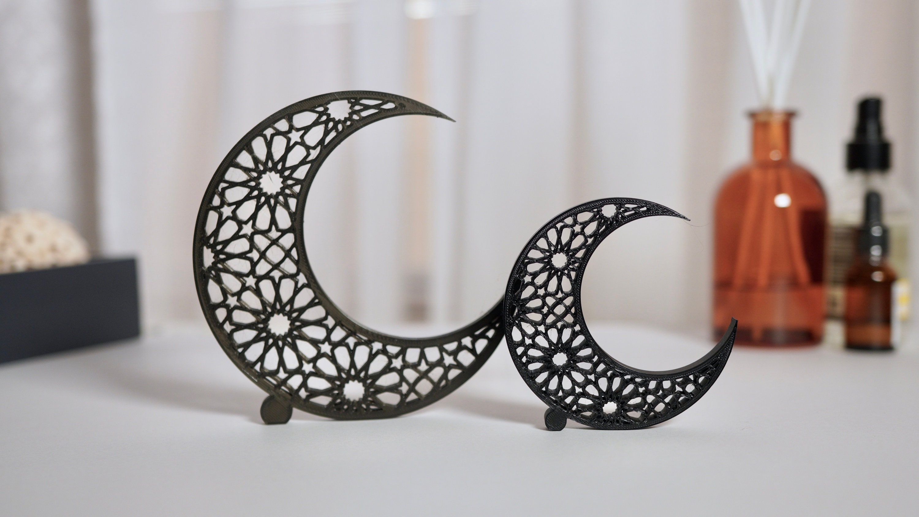 Crescent Moon Stand, Islamic Home Decor, Geometric Pattern, Ornaments ...