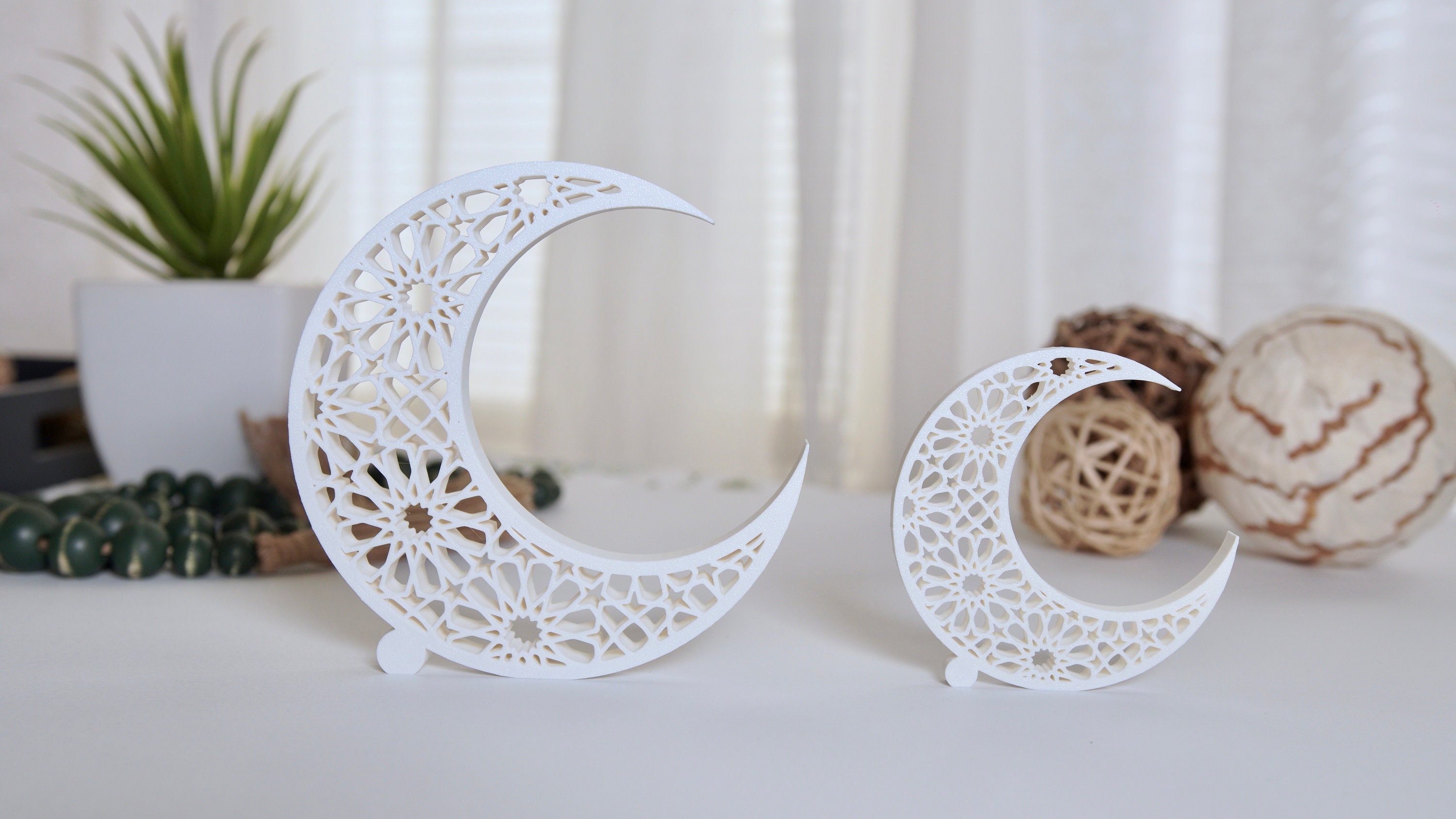 Crescent Moon Stand, Islamic Home Decor, Geometric Pattern, Ornaments ...