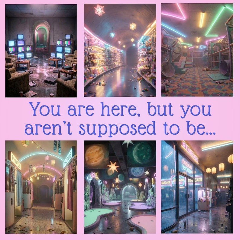 Dreamcore After Dark | Liminal Space Printable Art Bundle | 12 Neon ...