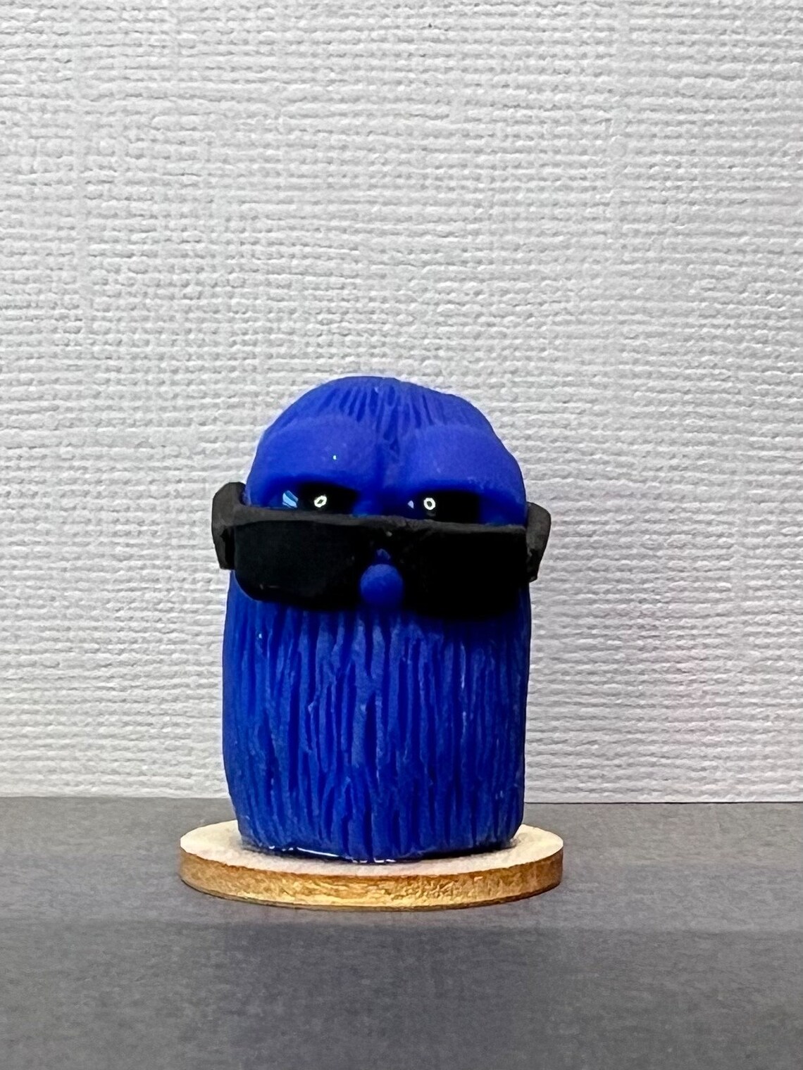 MINI Monster Blue With Black Sunglasses Desk Pet Collectible Art Plant ...