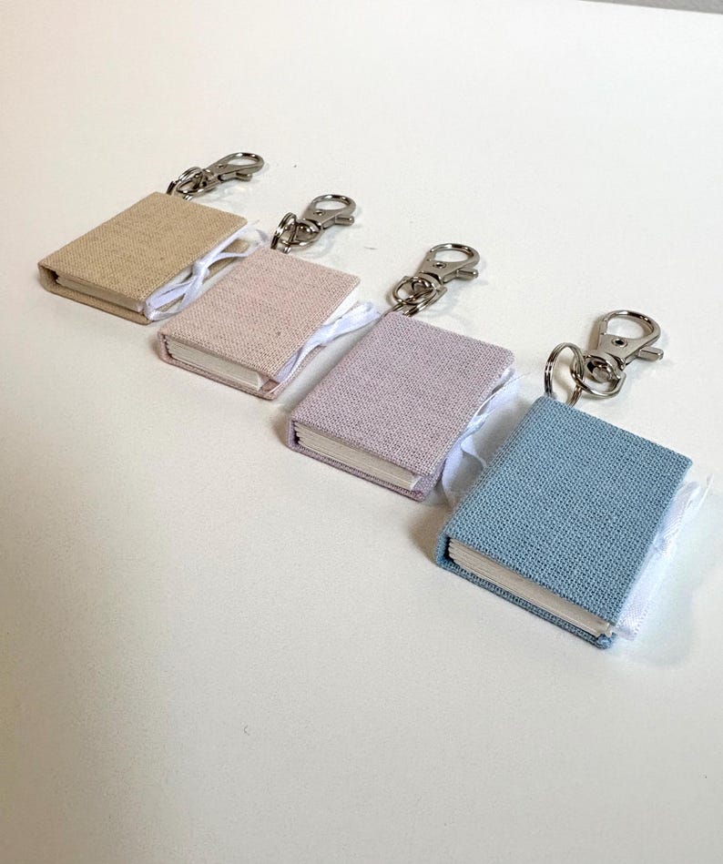 Hand Bound Book Keychain / Bag Charm | Pastels - Etsy