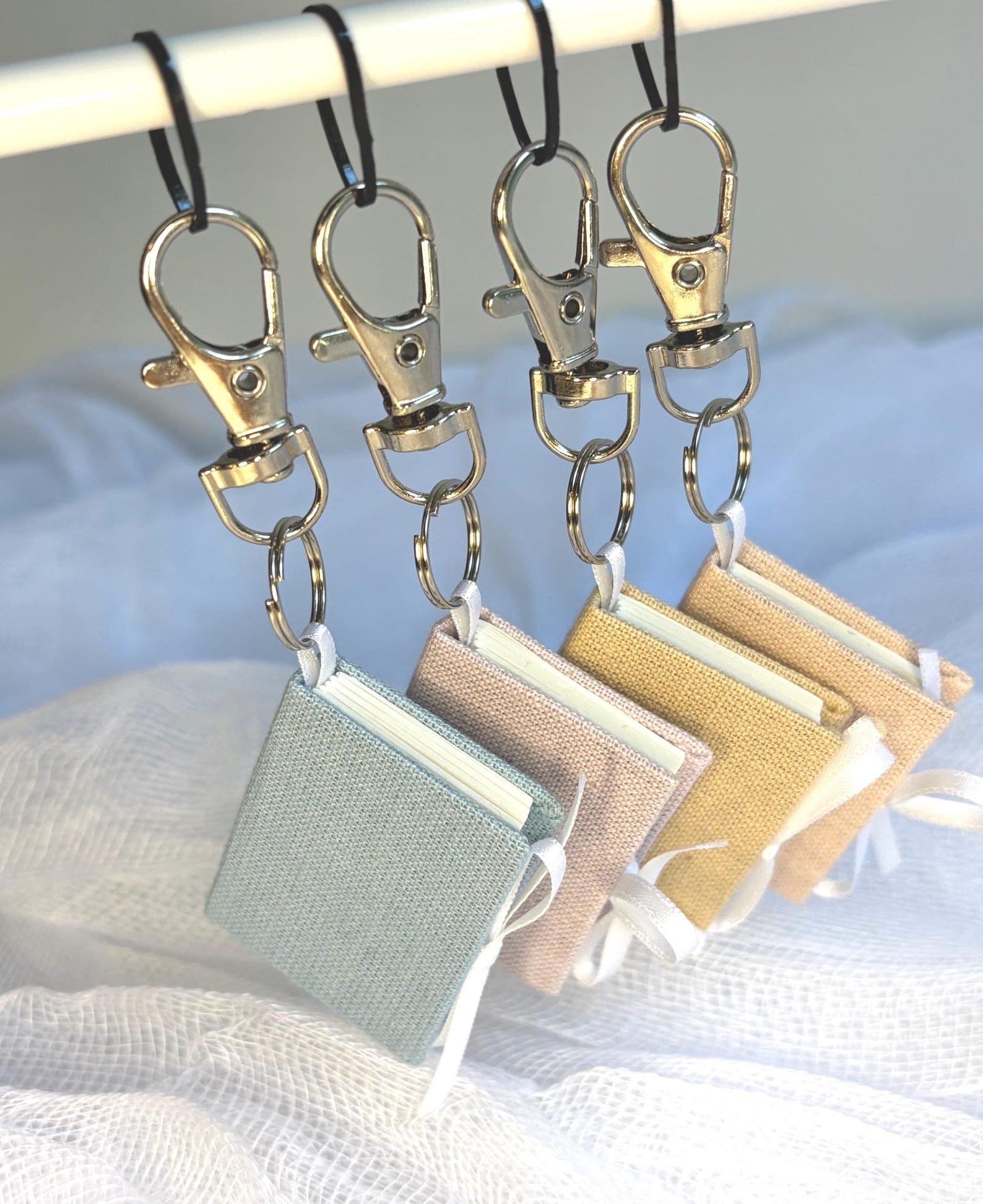 Hand Bound Book Keychain / Bag Charm | Pastels - Etsy