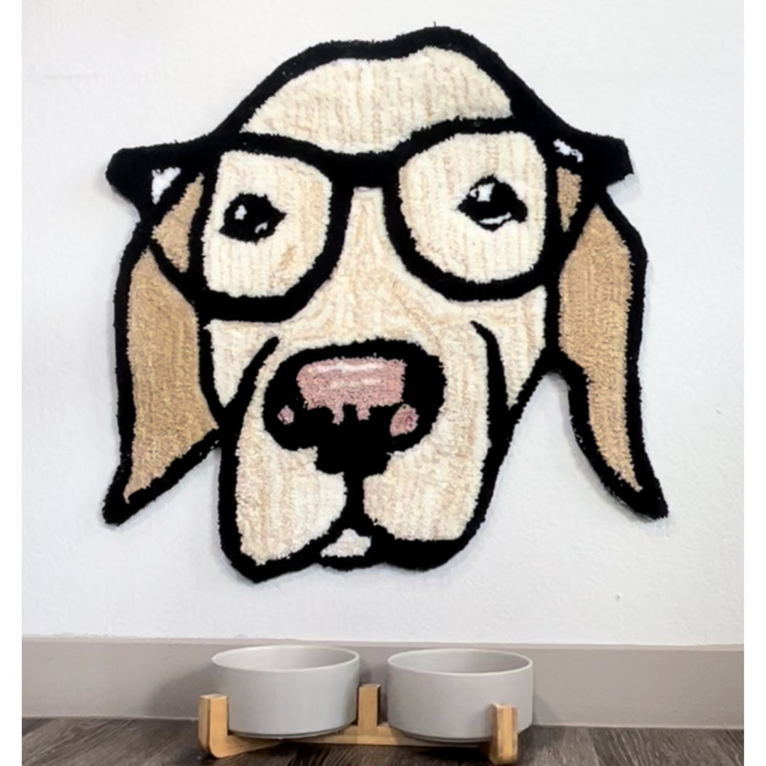 Custom Dog Portrait Rug, Funny Dog Rug, Funny Pet Portrait Art ...