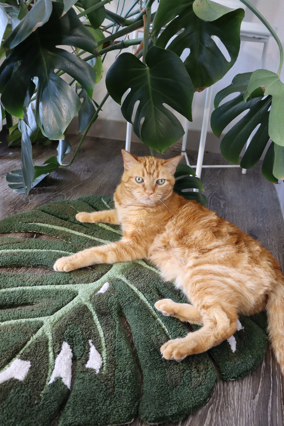 Handmade Monstera Rug, Custom Plant Rug, Plant Wall Art, Gift for Plant ...