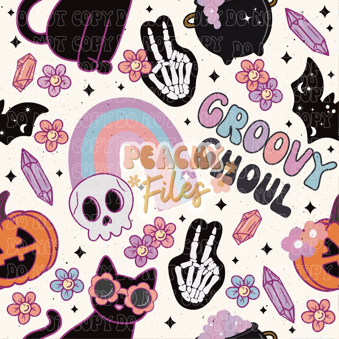 Groovy Ghoul Ivory Background - Etsy