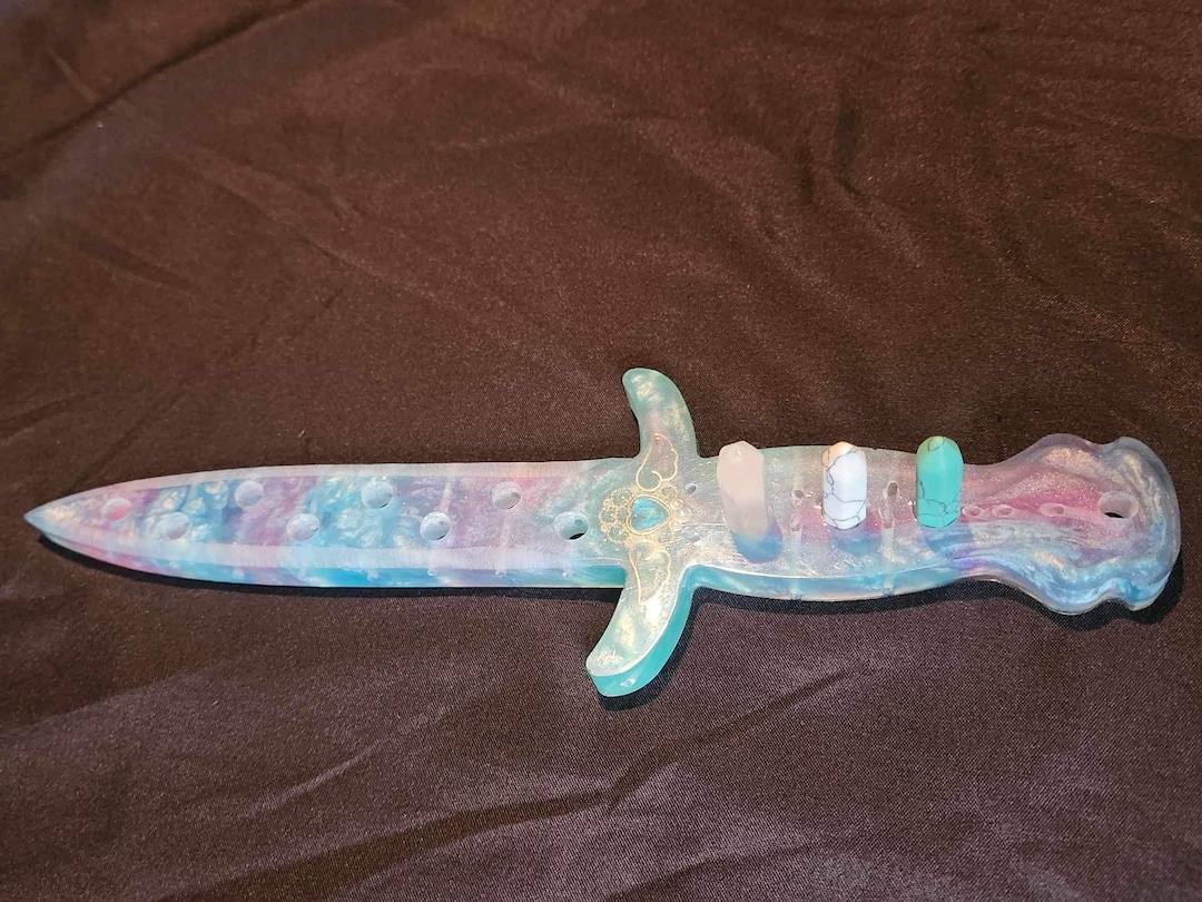 Incense Burner Resin Dagger Prop Crystal Holder Athame Fantasy Witch ...