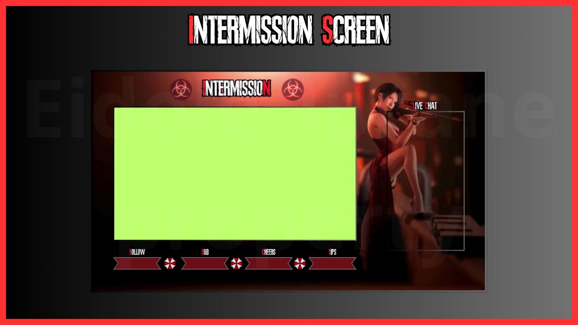 Animated Overlay Overlay Twitch Resident Evil Ada Wong Intermission OBS ...