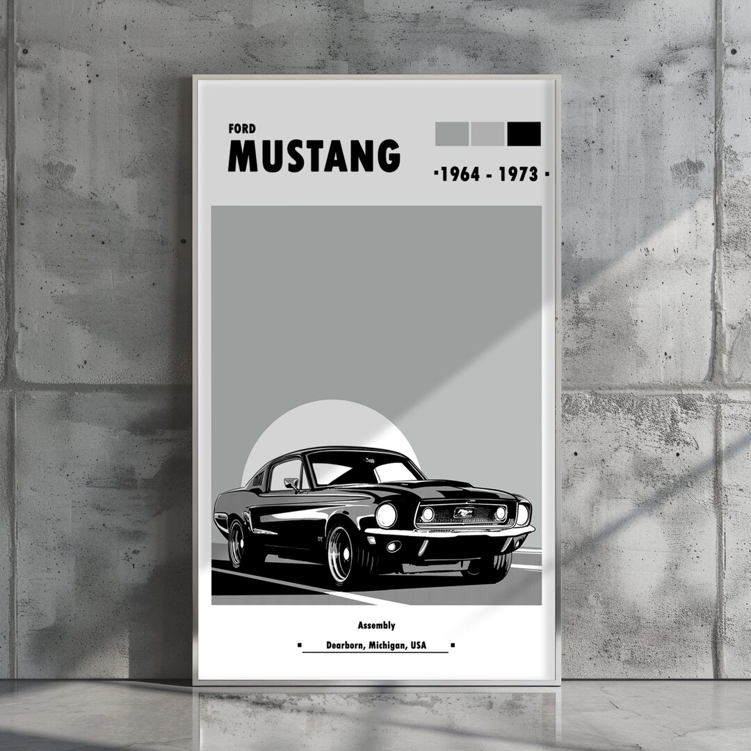 Mustang Poster, Ford Mustang Wall Art, Fathers Day , Birthday Gift ...