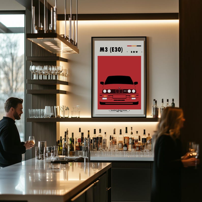 BMW Poster, M3 Wall Art, Bmw M3 E30, Birthday Gift, BMW Art Print ...