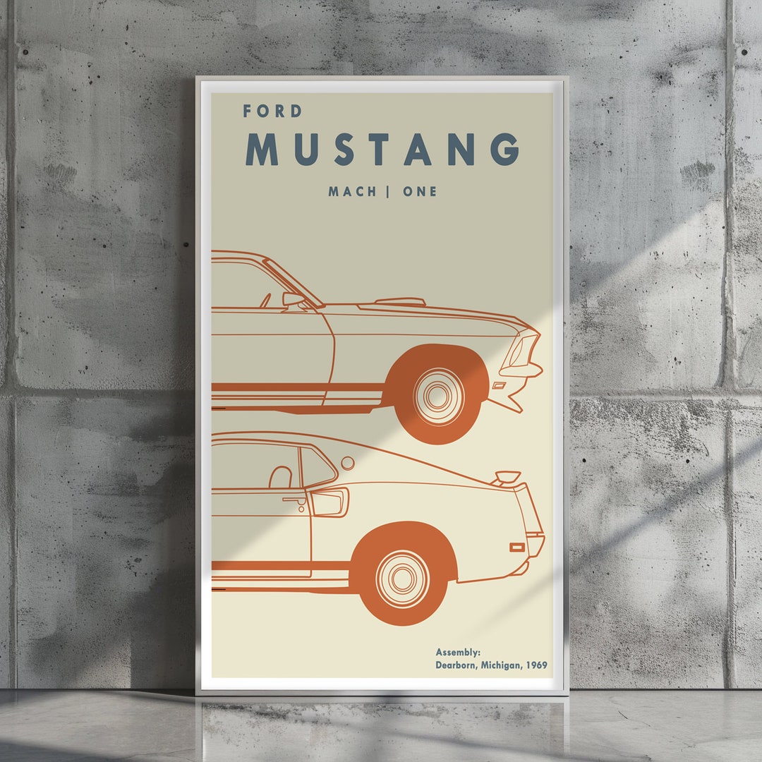 Mustang Mach 1 Poster: Vintage Car Wall Art - Etsy