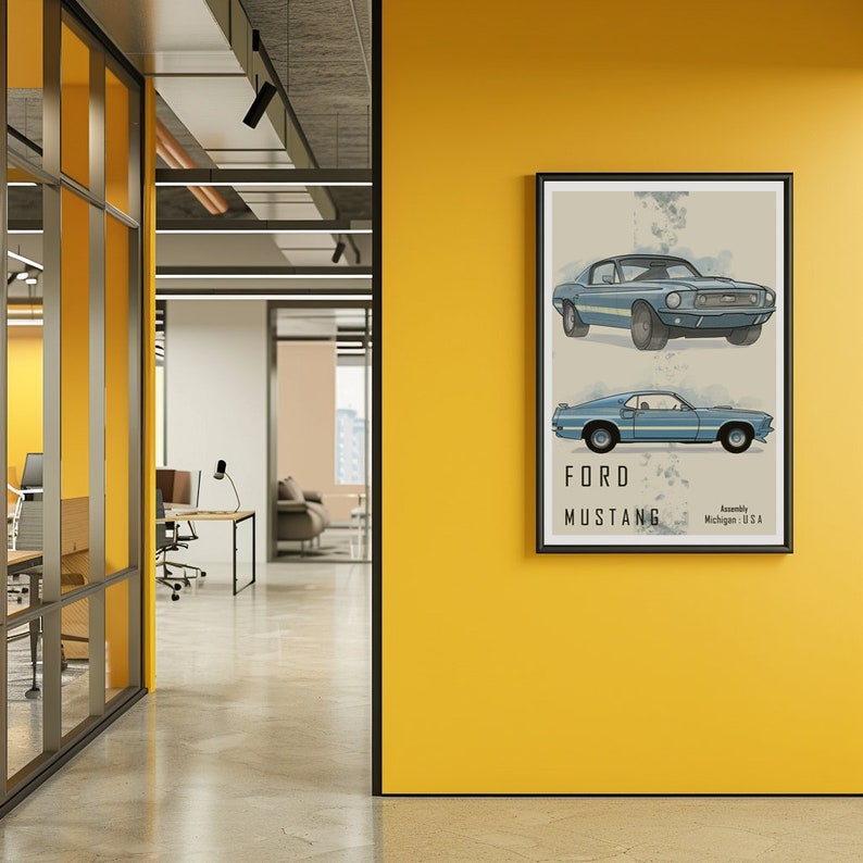 Ford Mustang Art Print: American Classic Car Poster - Etsy
