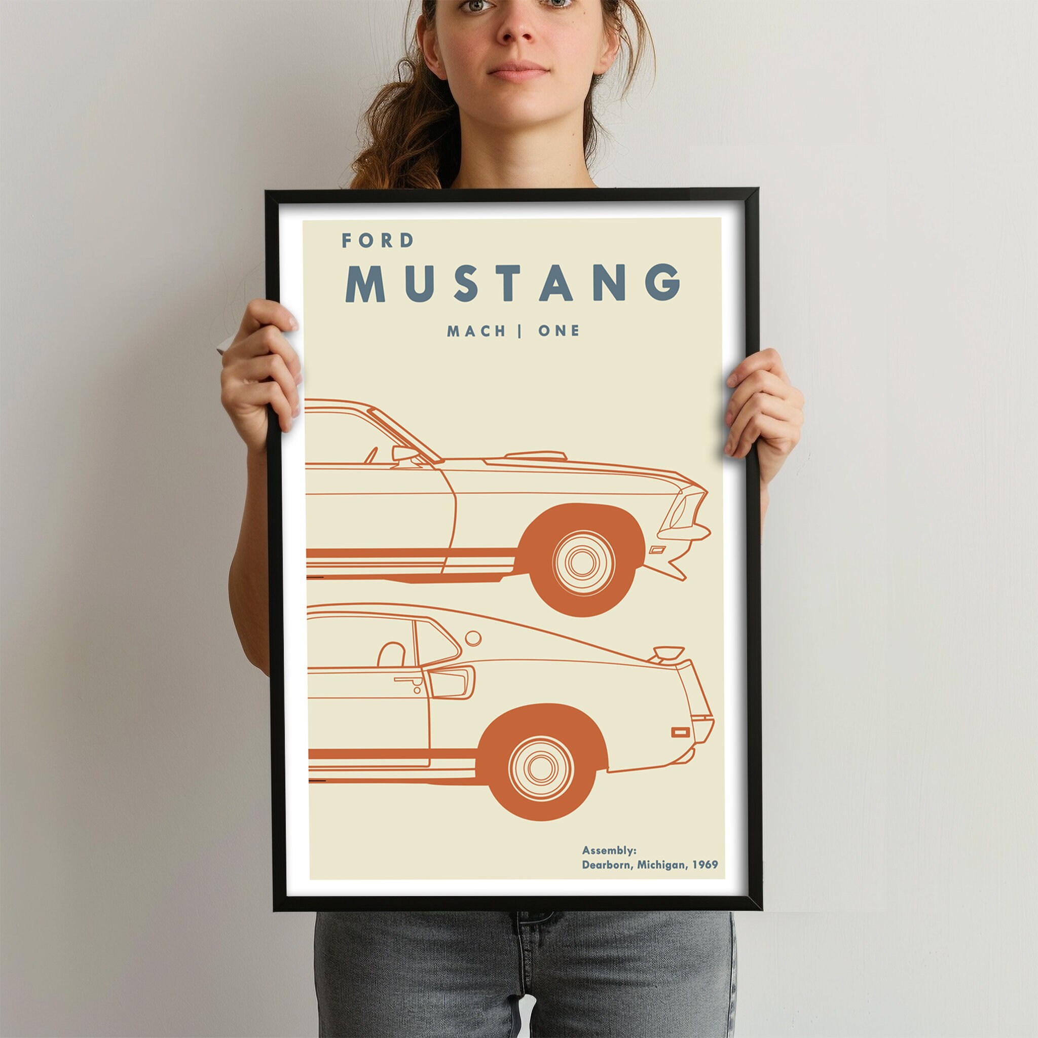 Mustang Mach 1 Poster: Vintage Car Wall Art - Etsy