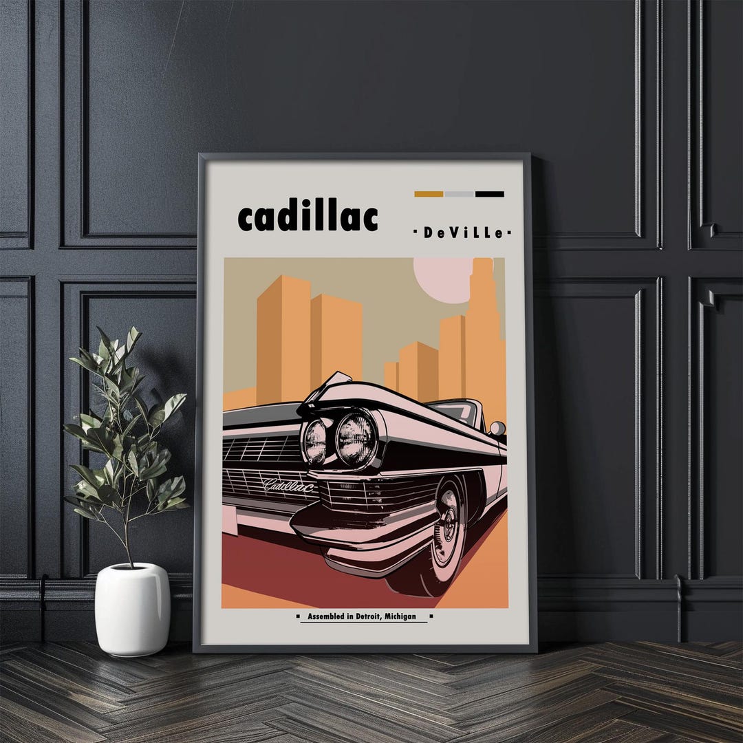Cadillac Wall Art, Deville Poster, Pop Art, Classic Car Art, Vintage Classic Car Wall Art ...