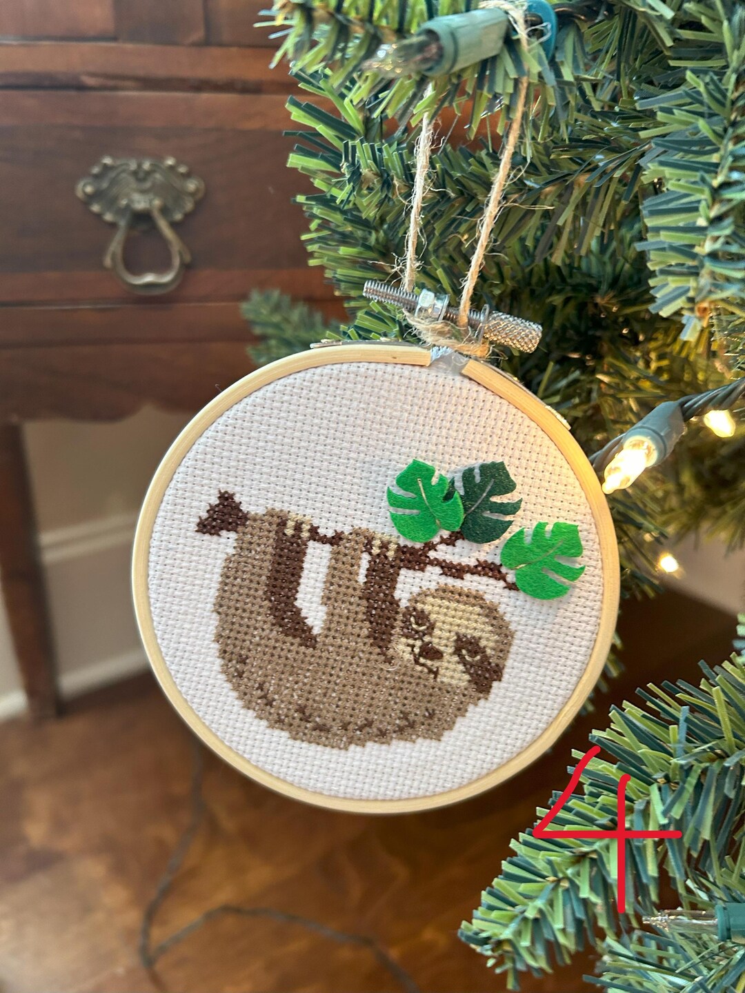Cross Stitch Sloth - Etsy