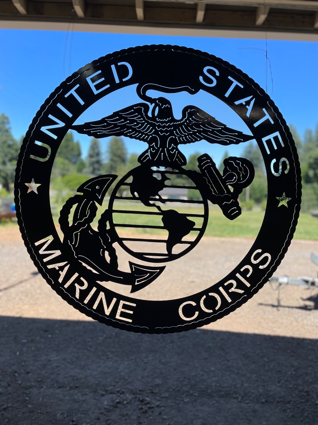 Metal USMC Eagle Globe and Anchor With Optional PERSONALIZATION ...