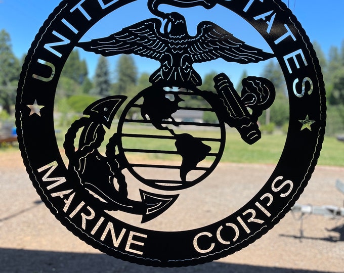 Metal USMC Eagle Globe and Anchor With Optional PERSONALIZATION ...