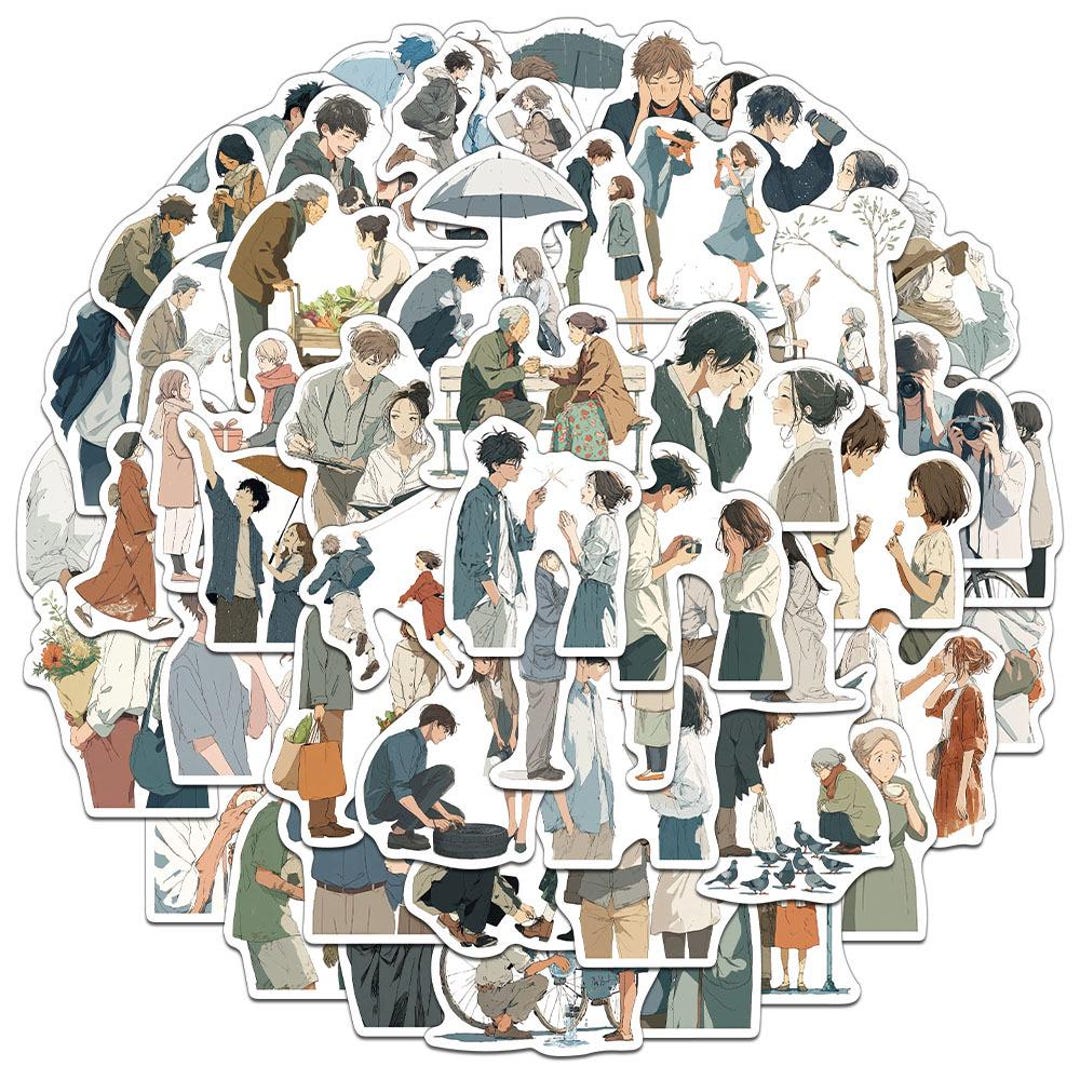 Anime People Stickers: 50 Vinyl Decals for Journaling - Etsy
