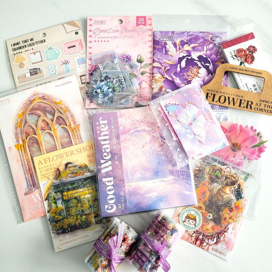 Bullet Journal Starter Kit | 150+ Stickers, Papers, Washi Tapes - Etsy